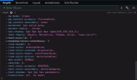 CSS Custom Properties CSS Variable für Website Gestaltung verwenden