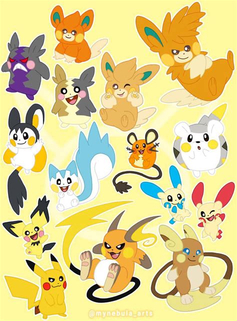 Pikachu Cousins Stickers Pack By Xxnebulaartsxx On Deviantart