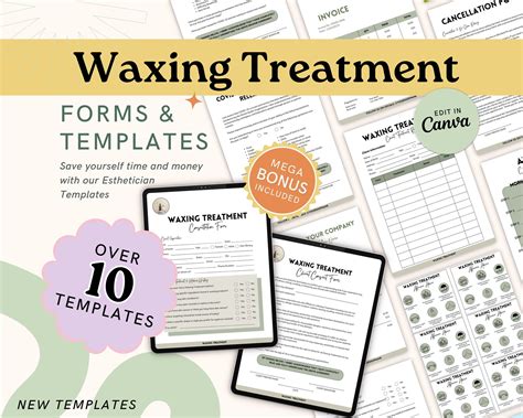 Waxing Consent Form Waxing Form For Estheticians Bikini Wax Etsy