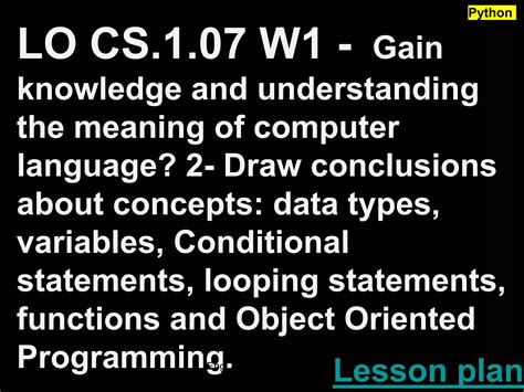 Python Week 2 2019 2020 For G10 By Engosama Ghandour Ppt
