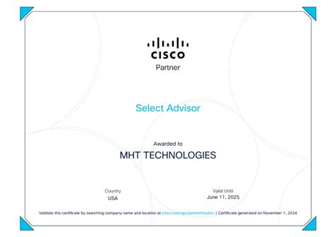 Cisco Select Advisor Mht Technologies