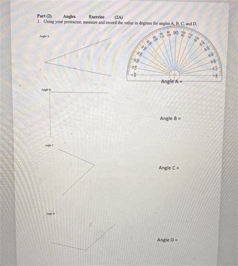 Using Your Protractor Measure And Record The Value Chegg