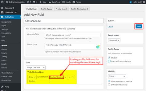 Conditional Profile Fields For BuddyPress BuddyBoss