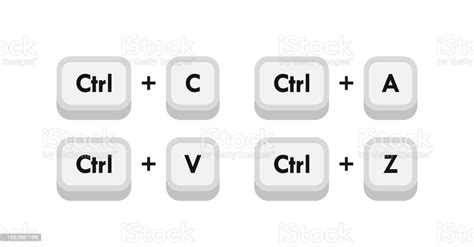 Different Computer Keyboard Buttons Combinations Hotkeys Combination Such As Copy Paste
