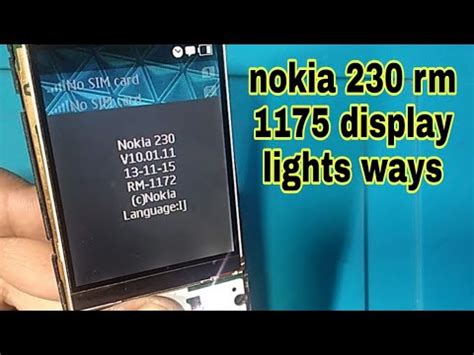 Nokia 230 rm1172 display light ways - YouTube
