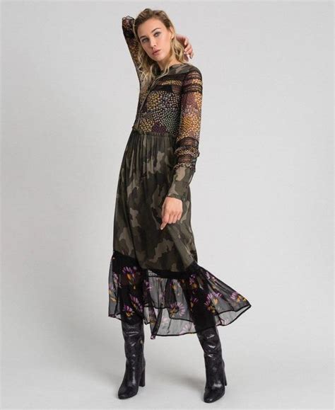 Twin Set довга сукня сукня з довгими рукавами преміум бренду сукня з мереживом ексклюзивне