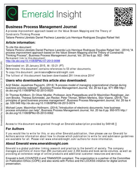 A Process Improvement Approach Based On The Value Stream Mapping And The Theory Of Constraints