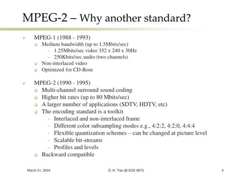 Ppt Mpeg 2 Digital Video Coding Standard Powerpoint Presentation