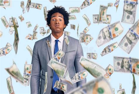 Handsome African American Man With Afro Hair Wearing Business Jacket