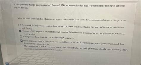 In Metagenomic Studies A Comparison Of Ribosomal Rna