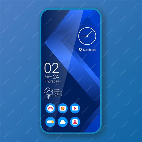 Premium Vector Realistic Smartphone User Interface Blue Elegant Theme