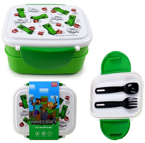 Minecraft Creeper Clip Lock Stacked Bento Lunch Box Getretro