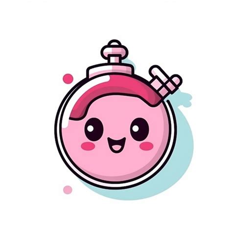 Premium Photo A Cartoon Pink Clock With A Face And A Pink Ribbon