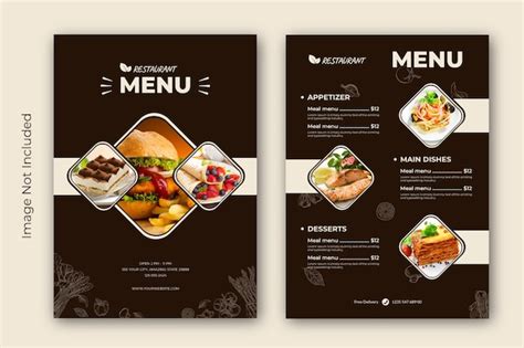 Шаблон дизайна меню флаера продуктов питания Премиум векторы