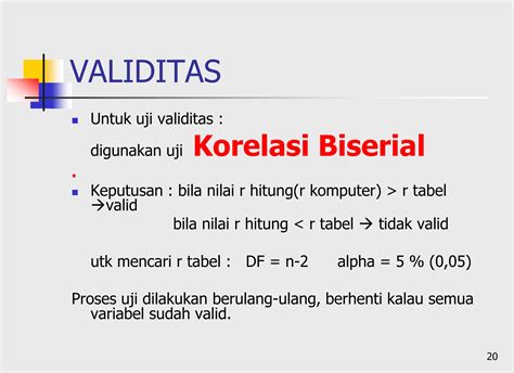 Uji Validitas Kuesioner Pada Aplikasi Statappt
