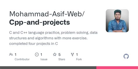 GitHub Mohammad Asif Web Cpp And Projects C And C Language Practice Problem Solving Data