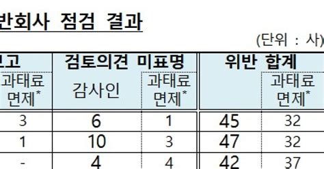 내부회계관리제도 위반 총 97건 절반이 최소 300만원 과태료