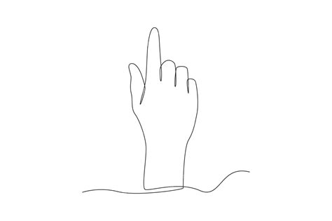 Premium Vector Single One Line Drawing Hand Pointing Finger Up