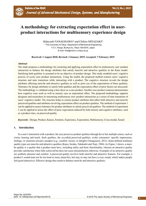 Pdf A Methodology For Extracting Expectation Effect In User Product Interactions For
