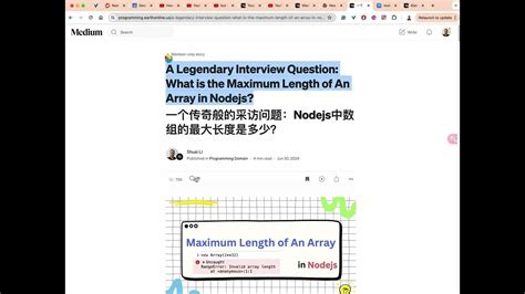 价值15752的medium文章：what Is The Maximum Length Of An Array In Nodejs Youtube