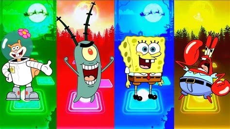 Sandy Cheeks 🆚 Plankton 🆚 Spongebob 🆚 Mr Krabs Tiles Hop Youtube