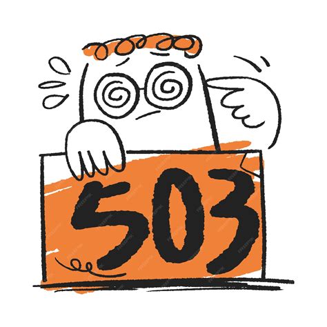 Premium Vector A Man Holding Screen With 503 Error Concept Illustration