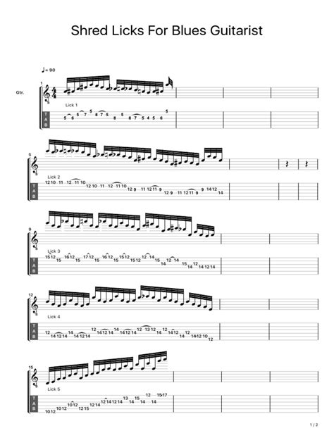 Shred Licks For Blues Guitarist Pdf
