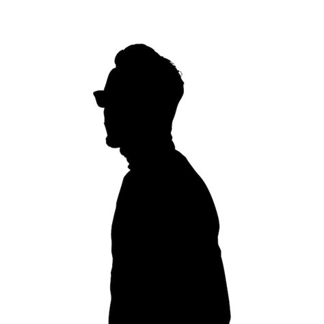 흰색 배경에 고립 된 벡터에 남자 실루엣 프리미엄 벡터