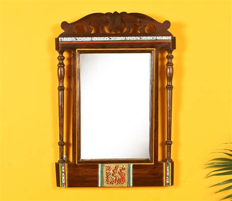 Buy Walnut Window Handcrafted Mirror At 25 Off Online Wooden Street