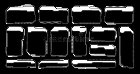 White Futuristic Hud Ui Elements Sci Fi User Interface Text Boxes