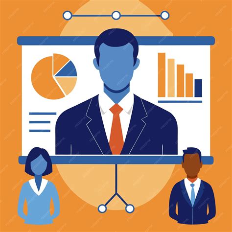 Illustration Of A Business Presentation With Charts And Figures Premium Ai Generated Vector
