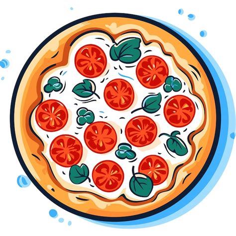 Delicious Tomato And Basil Pizza Premium Ai Generated Vector