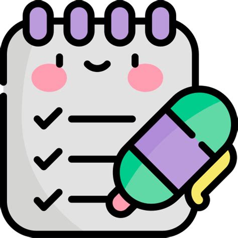 Tasks Kawaii Lineal Color Icon