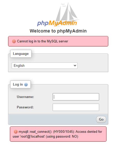Php Phpmyadmin Login Not Working No Matter How Much I Ve Changed