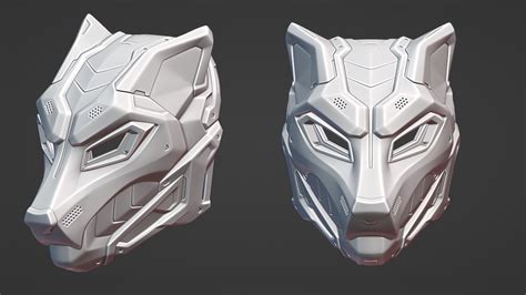 Stl File Evo Wolf Cosplay Sci Fi Mask Digital Stl File For 3d