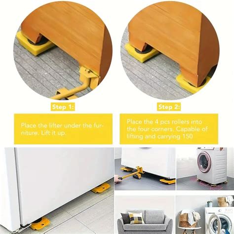 이지 글라이드 가구 리프터 슬라이더 키트 4개 39x315 금속 구조 최대 331파운드 지지력 360° Temu