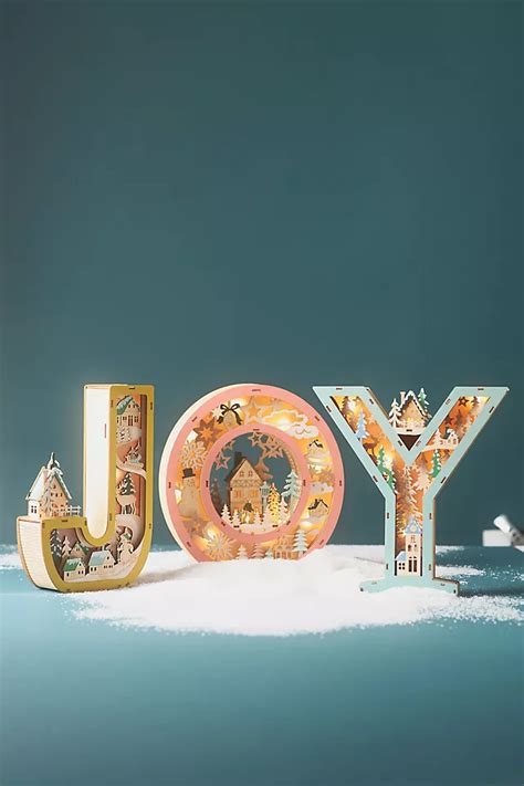 Joy Light Up Wooden Christmas Model Diorama Anthropologie Uk