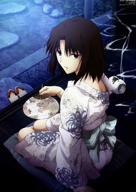 Wallpaper Night Anime Girls Black Hair Kimono Kara No Kyoukai Ryougi Shiki Screenshot