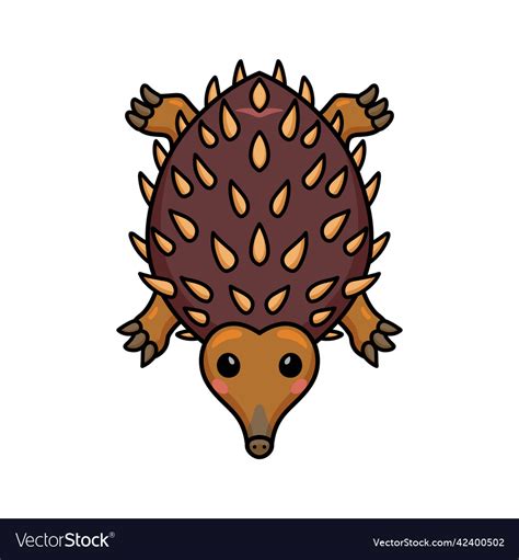 Cute Little Echidna Cartoon Character Royalty Free Vector