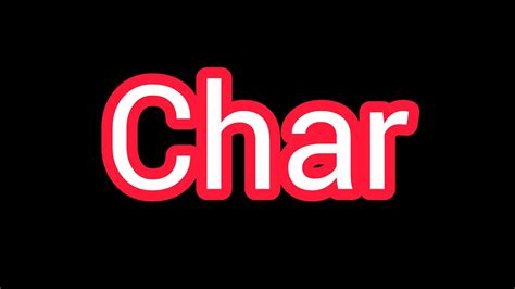 What Is Char Datatype⁉️ Youtube