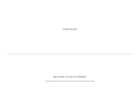 Echo Frames User Guide At Jill Deleon Blog