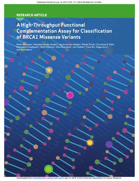 Pdf A High Throughput Functional Complementation Assay For