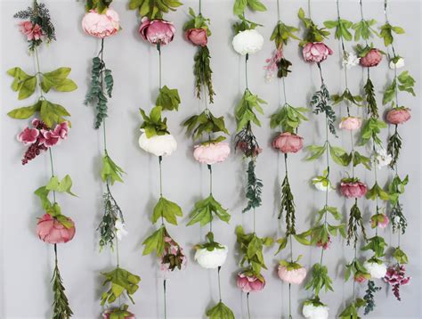 Hanging Flower Decor Flower Garland Wall Decor Flower Etsy