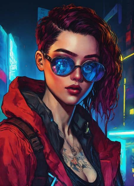 Premium AI Image Anime Girl In Cyberpunk City