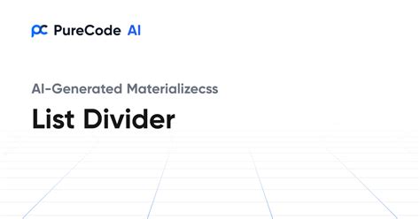 Deploy Materializecss List Divider Fast With Ai