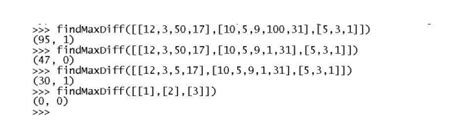 Solved Python Write A Function Findmaxdiff That Takes A