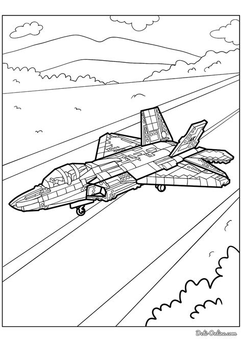 Раскраска Лего истребитель распечатать раскраски для детей