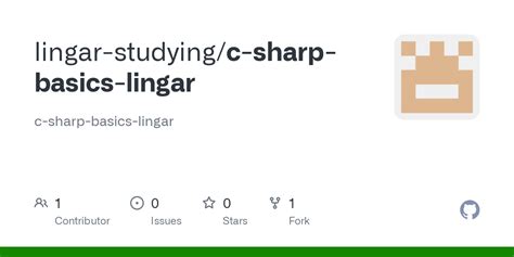 Github Lingar Studying C Sharp Basics Lingar C Sharp Basics Lingar