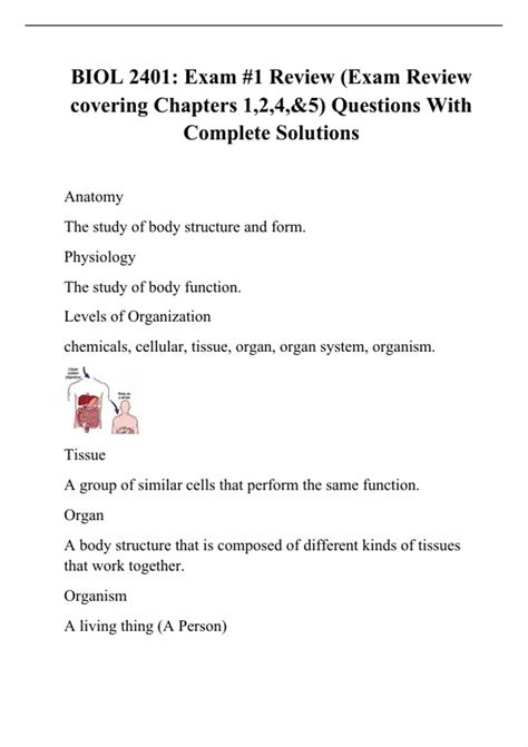 biol 2401 exam 1 review exam review covering chapters 1 2 4 and5
