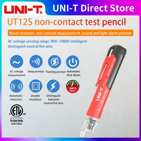 Uni T Ut12s 소켓 벽 Ac 전압 감지기 표시기 비접촉 전압 전류 전기 센서 테스트 펜 90v 1000v Aliexpress